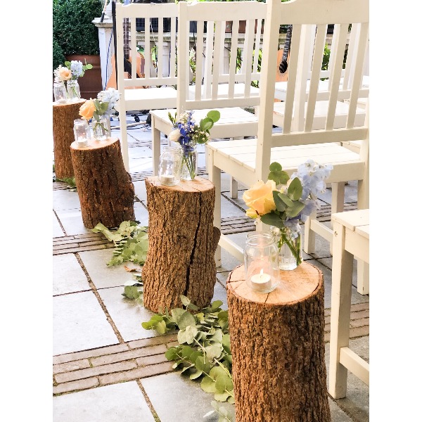 Boomstam decoratie huren voor bruiloft | Brisked Styled